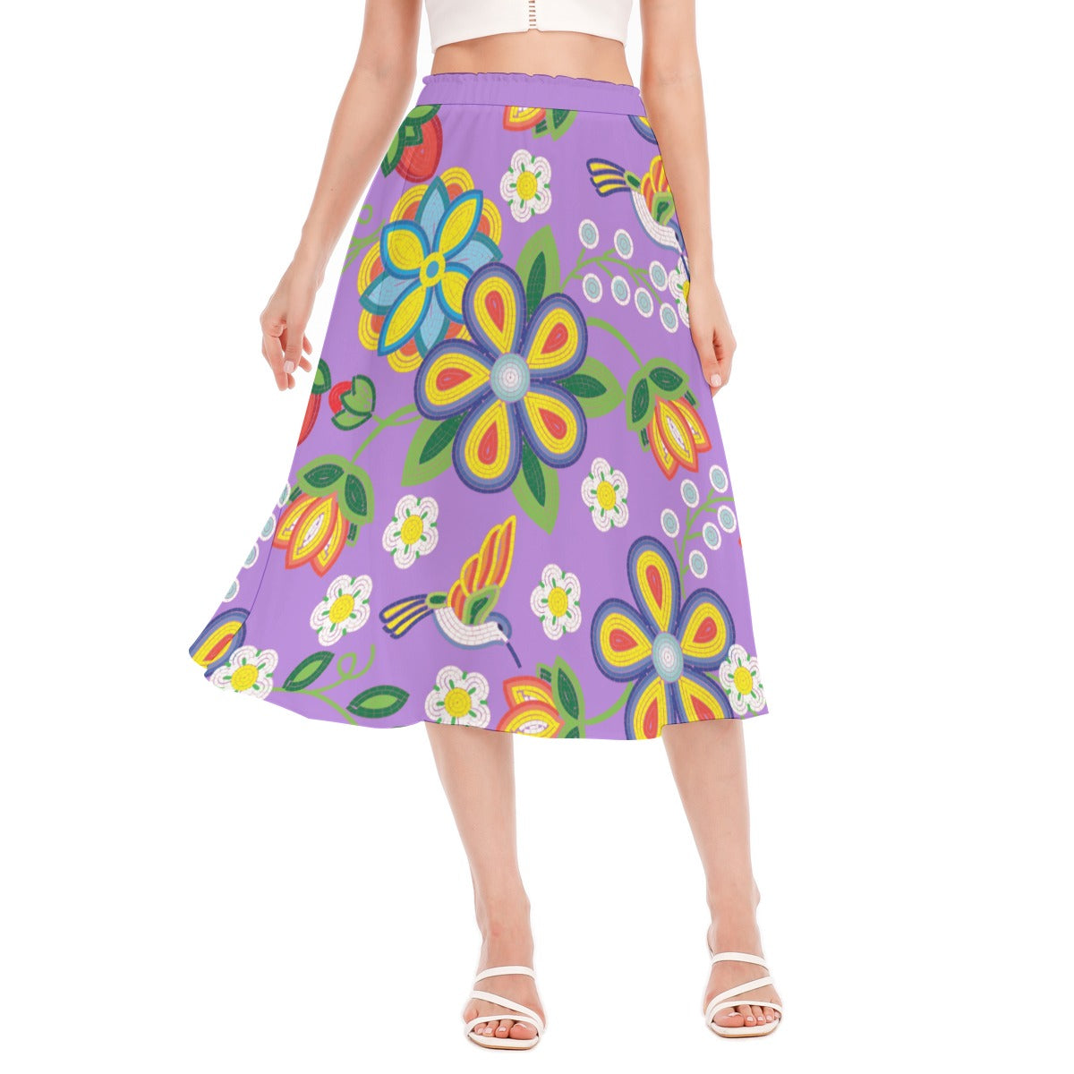 Métis Lavender Floral Beaded Skirt – Infinite Métis